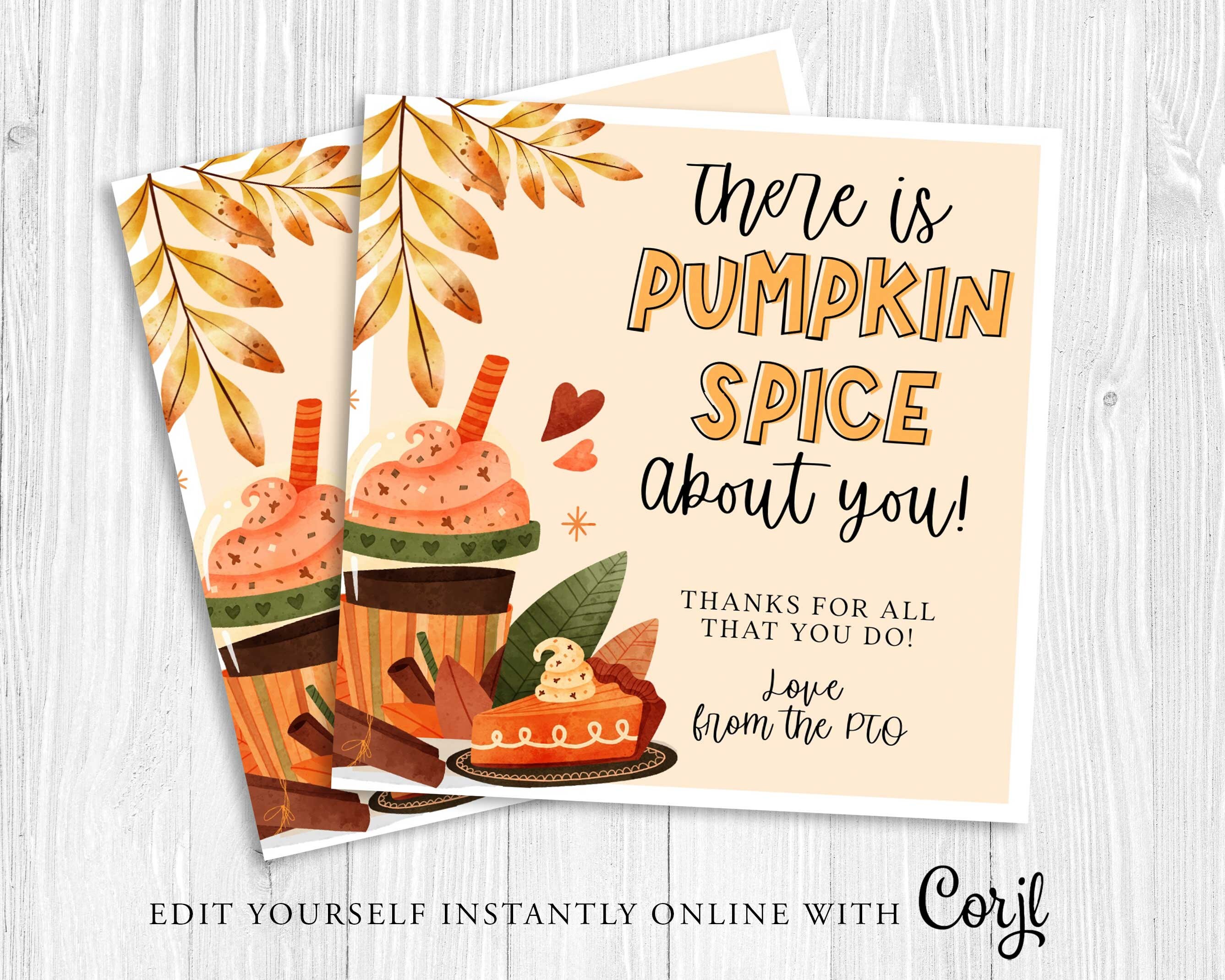 FALL Appreciation Gift Tag, Teacher, Friends, Thanksgiving Pumpkin ...