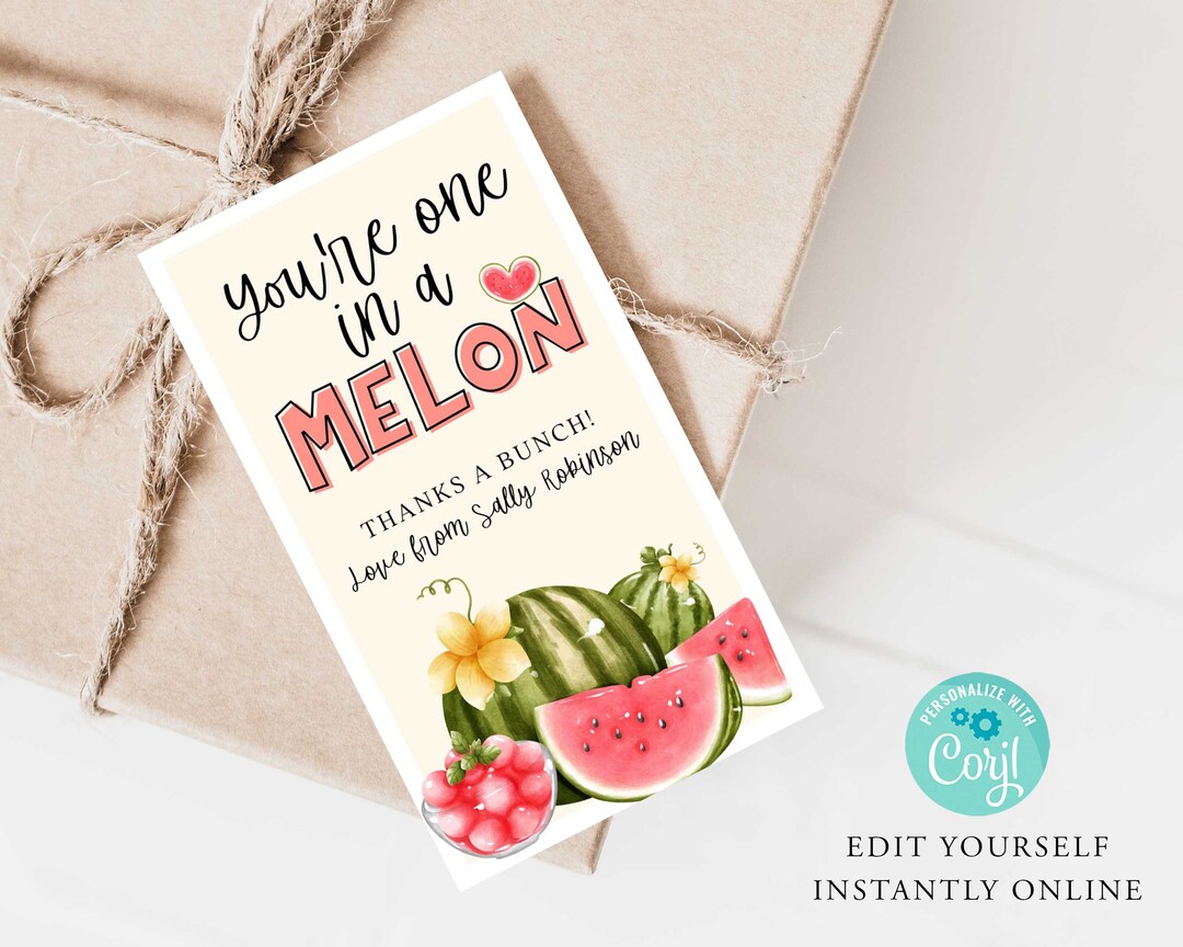 WATERMELON Appreciation Gift Tag, Teacher, Friends, Mothers Day ...