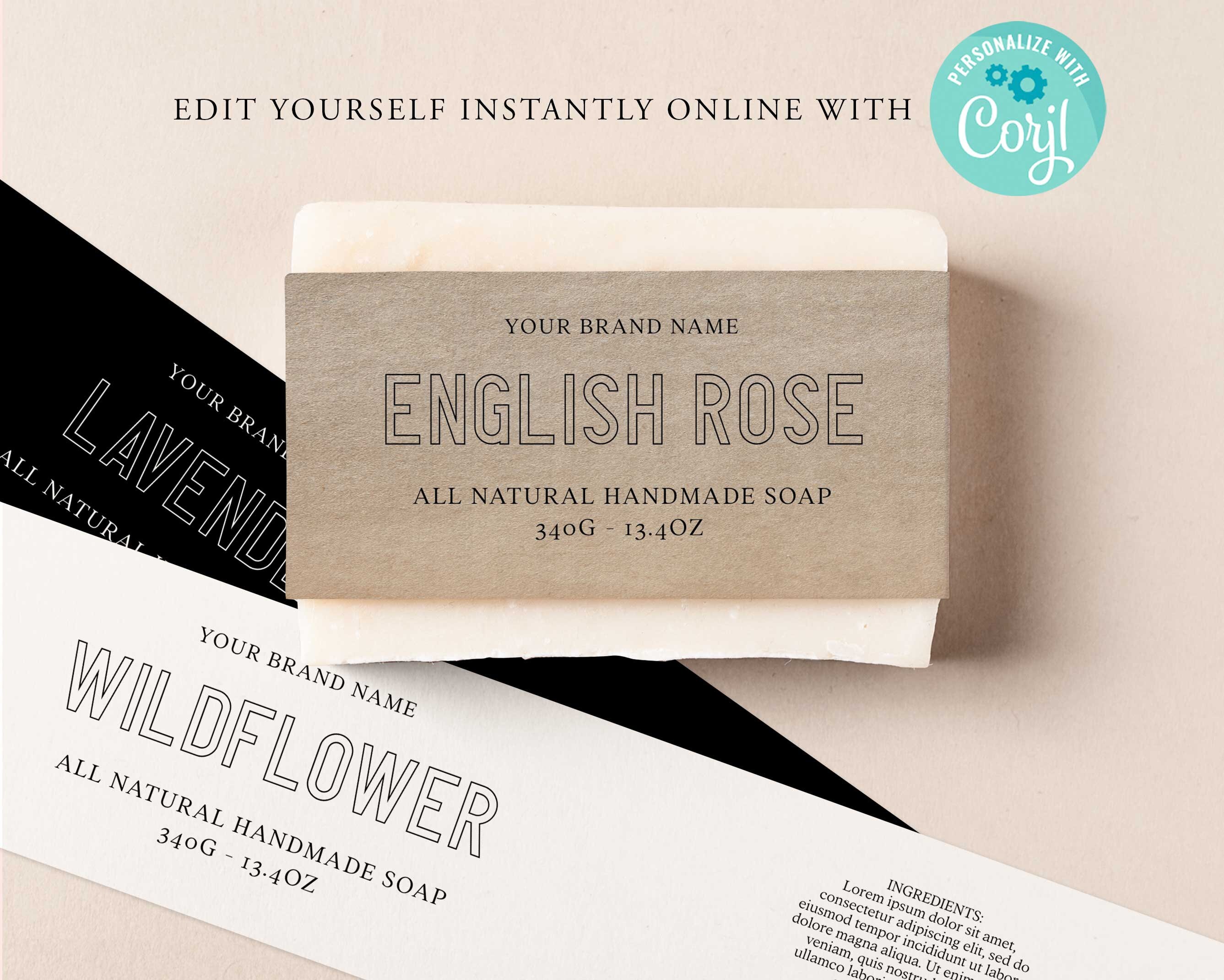 MODERN Editable Soap Label, Custom Product, DIY Soap Label, Homemade ...