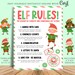 CHRISTMAS ELF Rules Sign, Christmas Elf Activities, DIY, Santa's ...