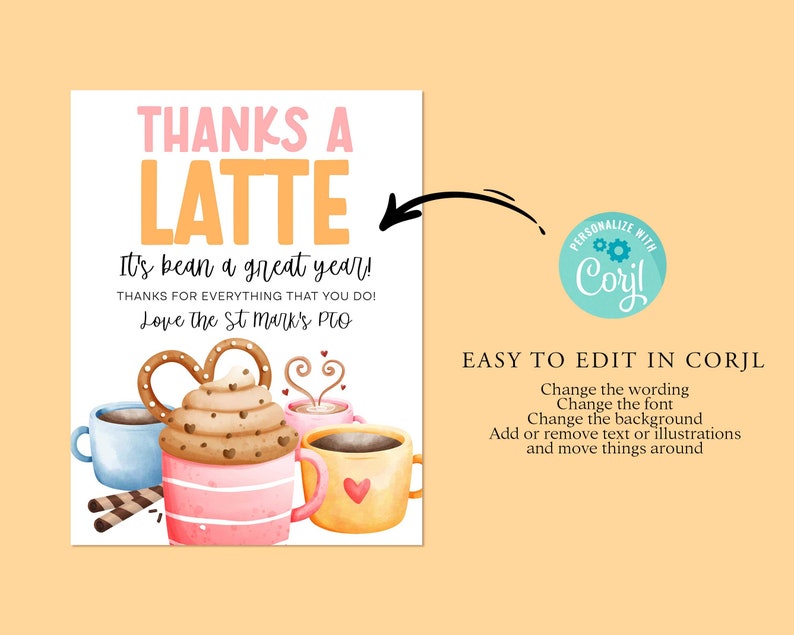 COFFEE Appreciation Sign, Teacher Staff Nurse Volunteer Appreciation ...