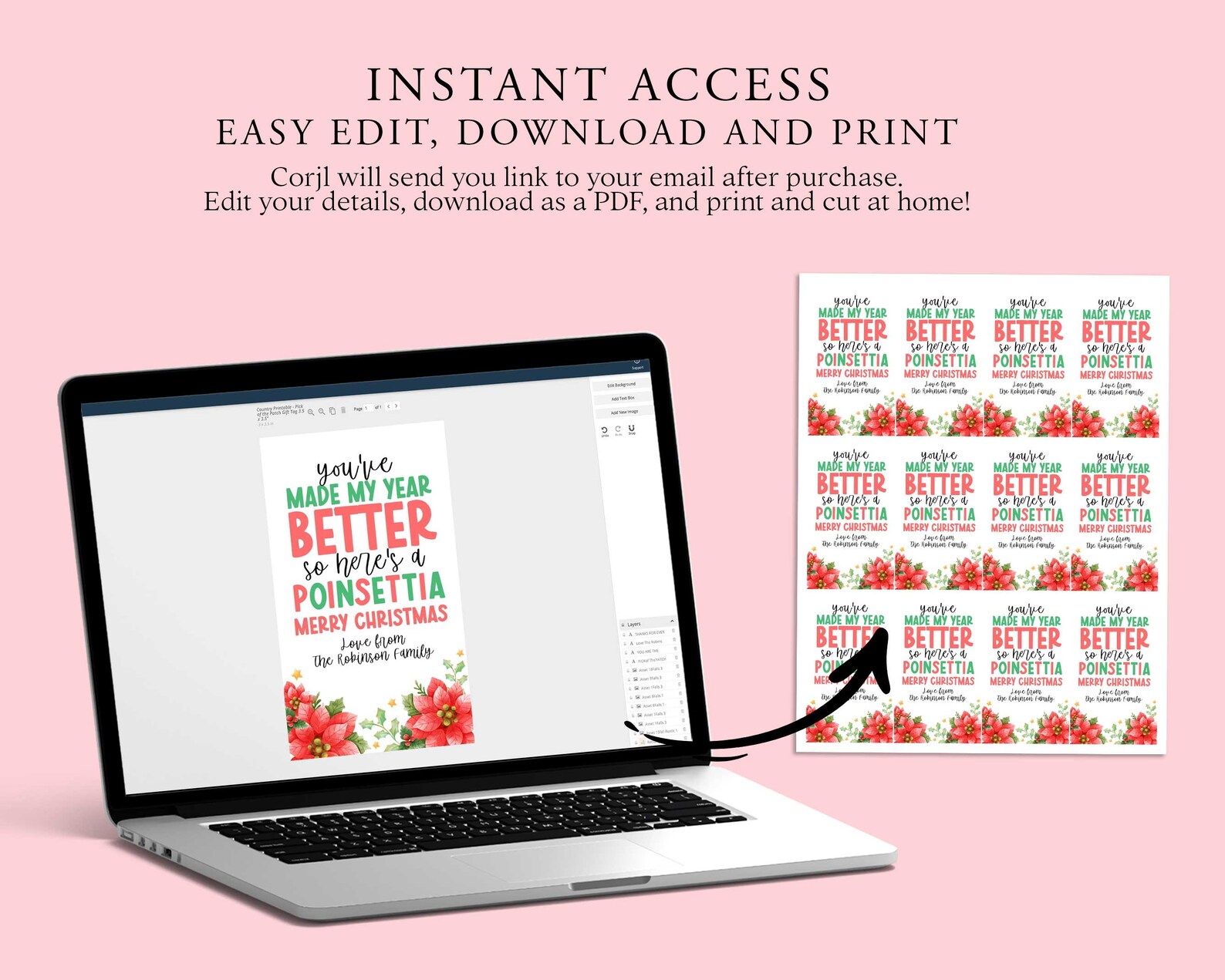 CHRISTMAS Appreciation Gift Tag, Teacher, Friends, Seasonal Gift Tag ...