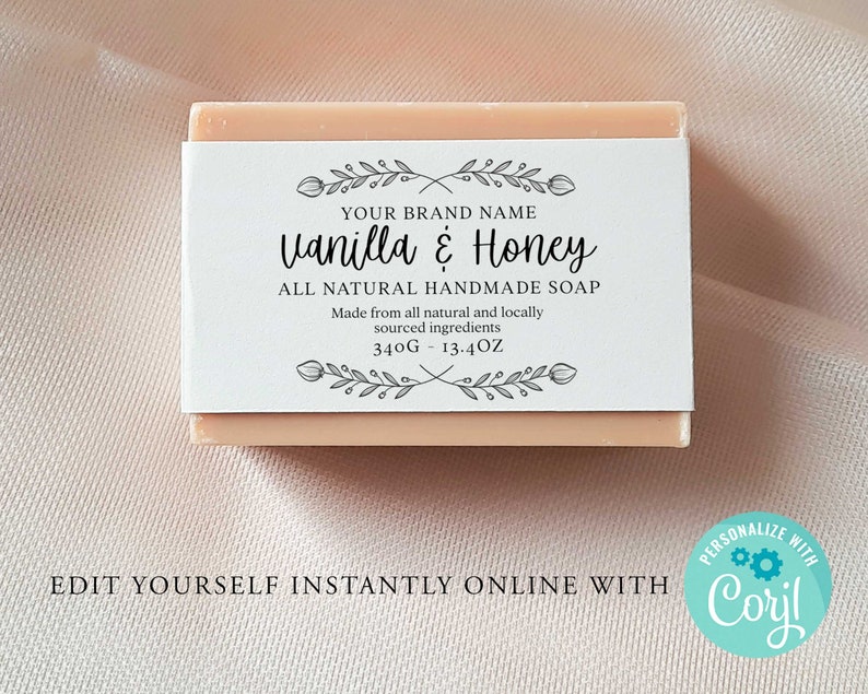 Vintage Editable Soap Label Custom Product Diy Soap Label Etsy
