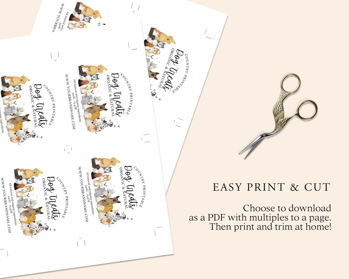 PET FOOD Editable Product Sticker, Treats, Chews, Product Label, Diy ...