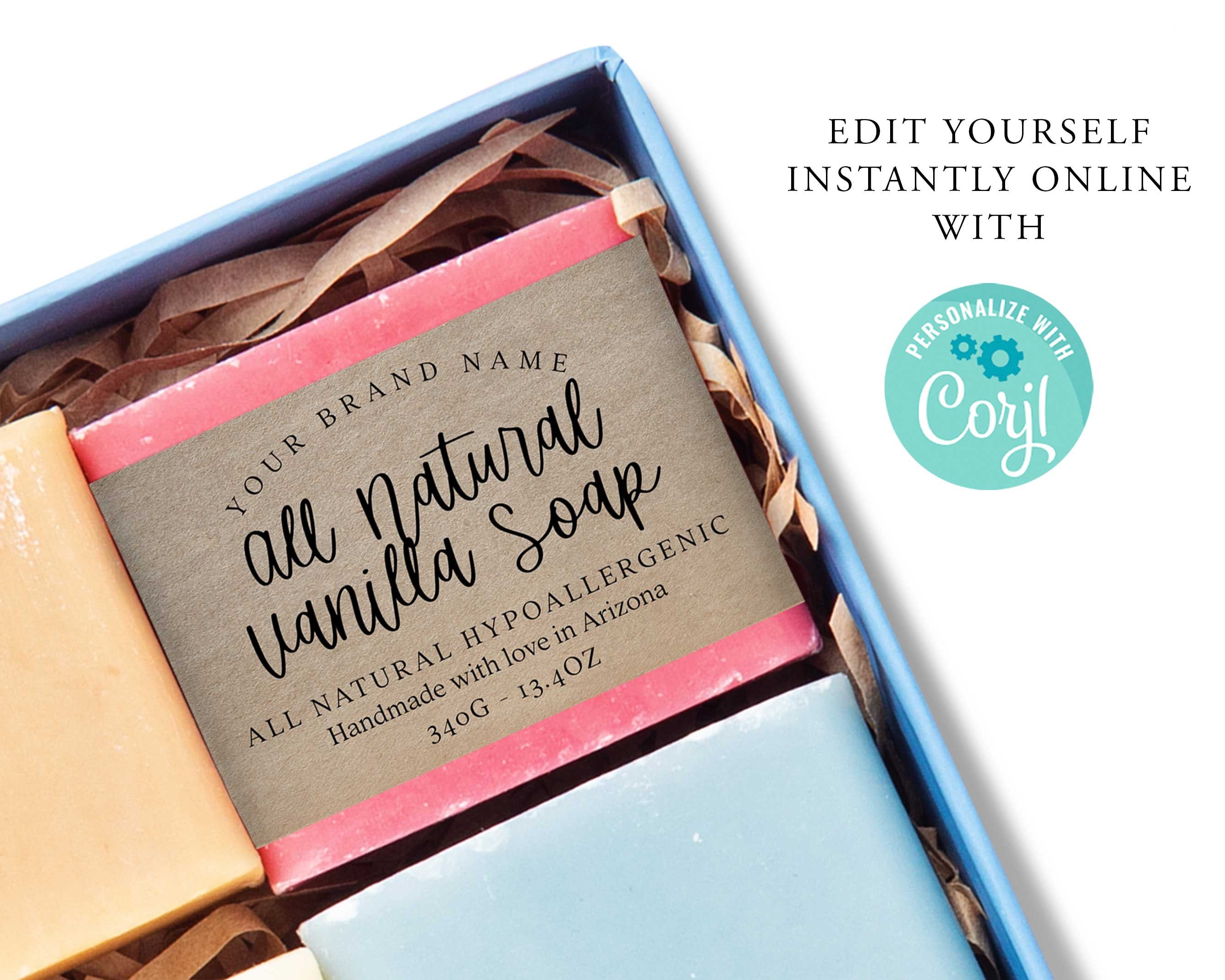 VINTAGE Editable Soap Label, Handmade Custom Soap, DIY Soap Label ...