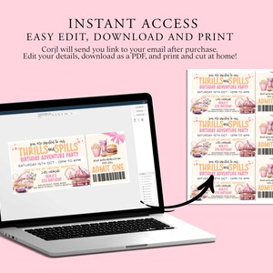 THEME PARK Party Flyer Editable Template, DIY Kids Party Invites, Party ...