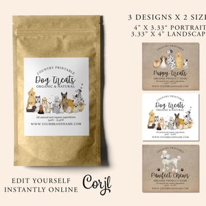 PET FOOD Editable Product Sticker, Treats, Chews, Product Label, Diy ...