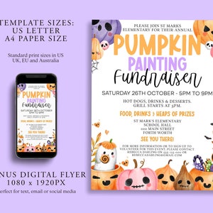 PUMPKIN PAINTING Fundraiser Flyer, Printable PTA Flyer, Church ...