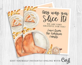 FALL Appreciation Gift Tag, Teacher, Friends, Thanksgiving Pumpkin ...