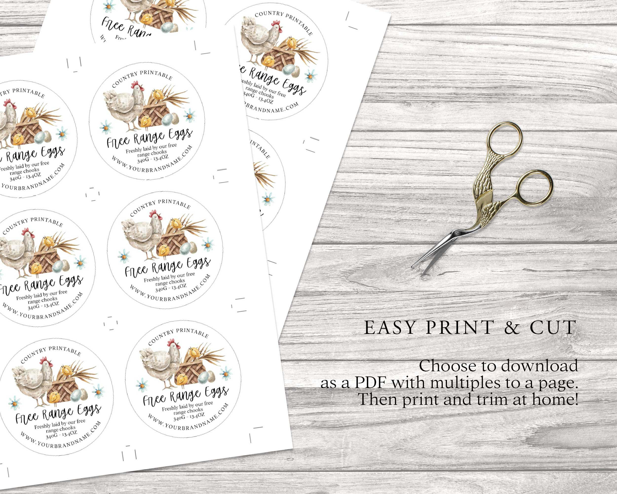 FARM Round Editable Product Sticker, FREE Range Egg Product Label, 3 2 ...