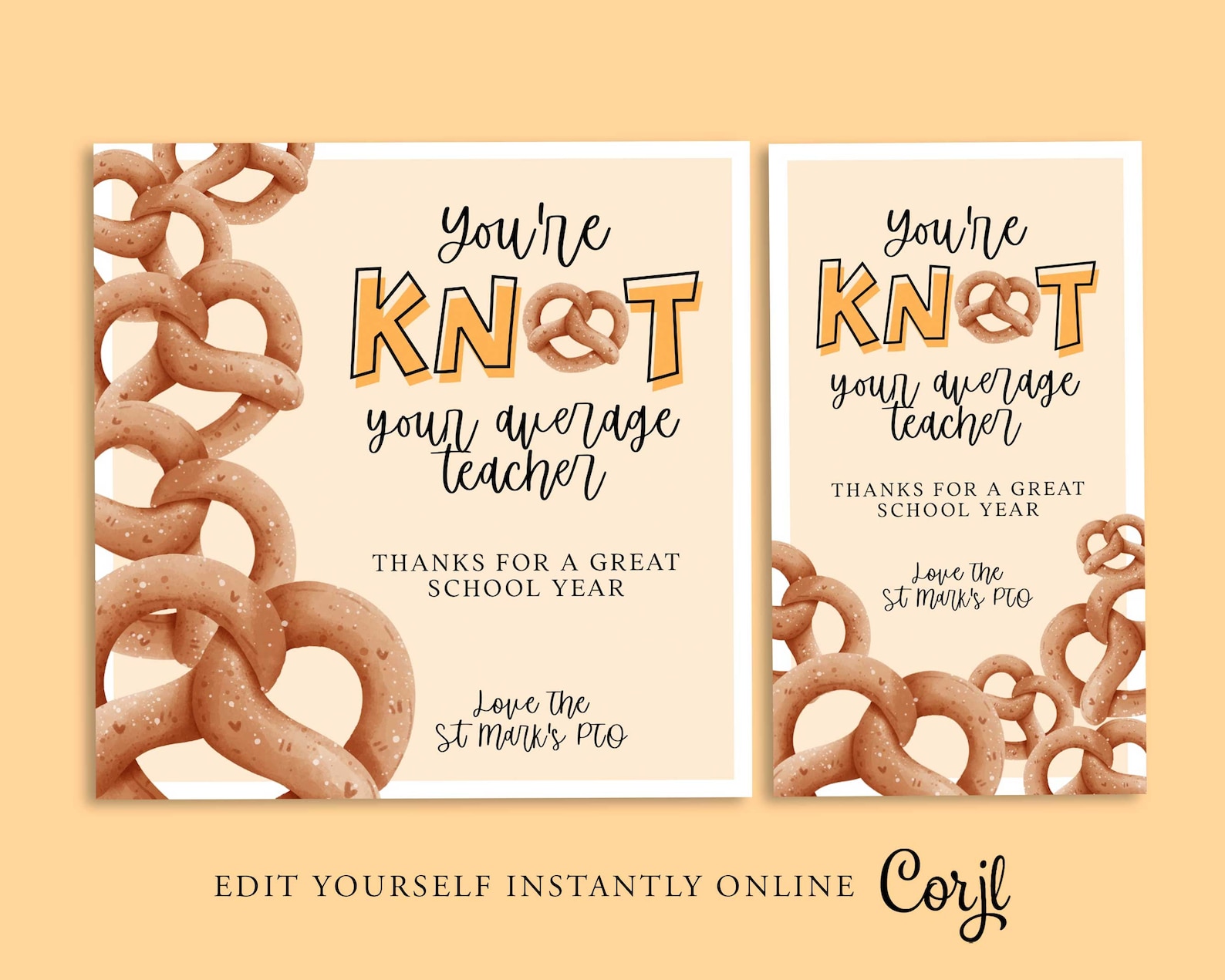 PRETZEL Appreciation Gift Tag, Teacher, Friends, Mothers Day, Valentine ...