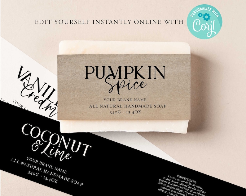 MODERN Editable Soap Label, Custom Product, DIY Soap Label, Homemade ...