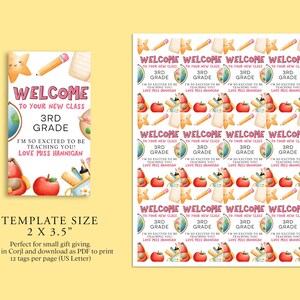 WELCOME TO SCHOOL Gift Tag, First Day of School, Back to School Diy ...