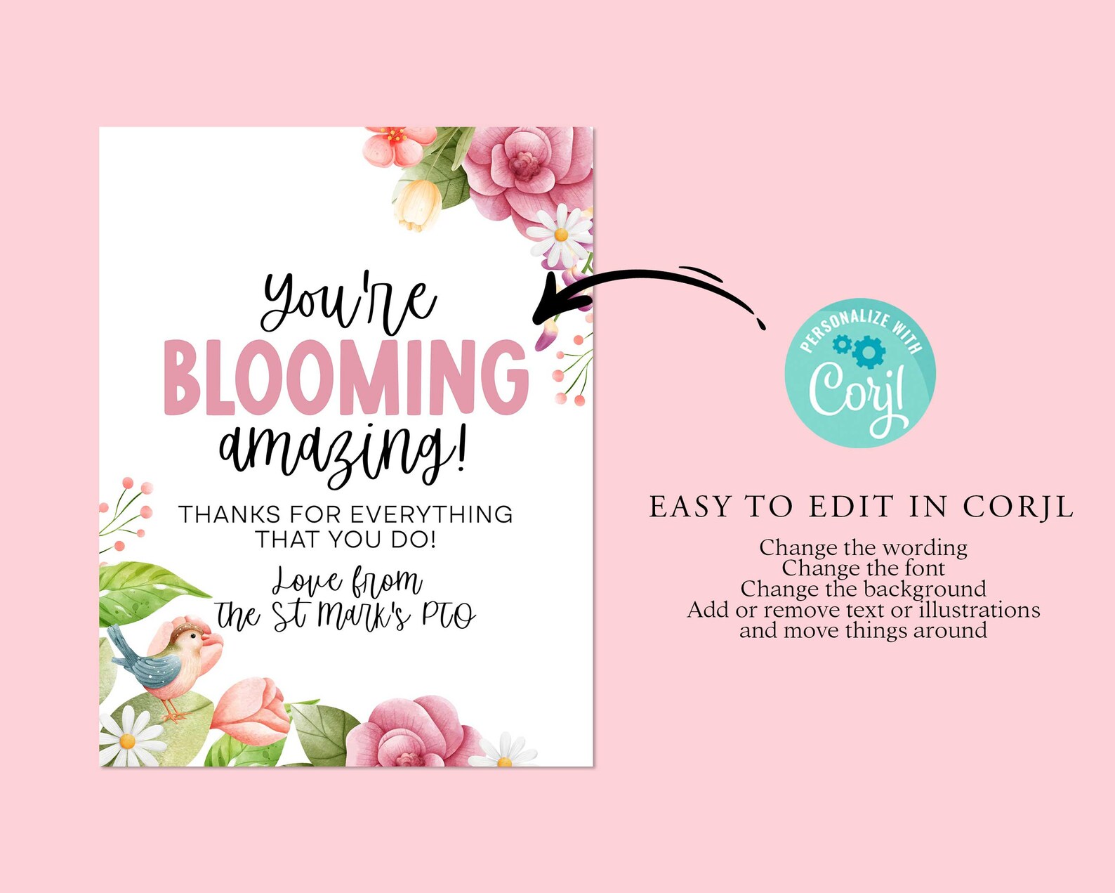 BLOOM Appreciation Sign, Teacher Staff Nurse Volunteer Appreciation ...