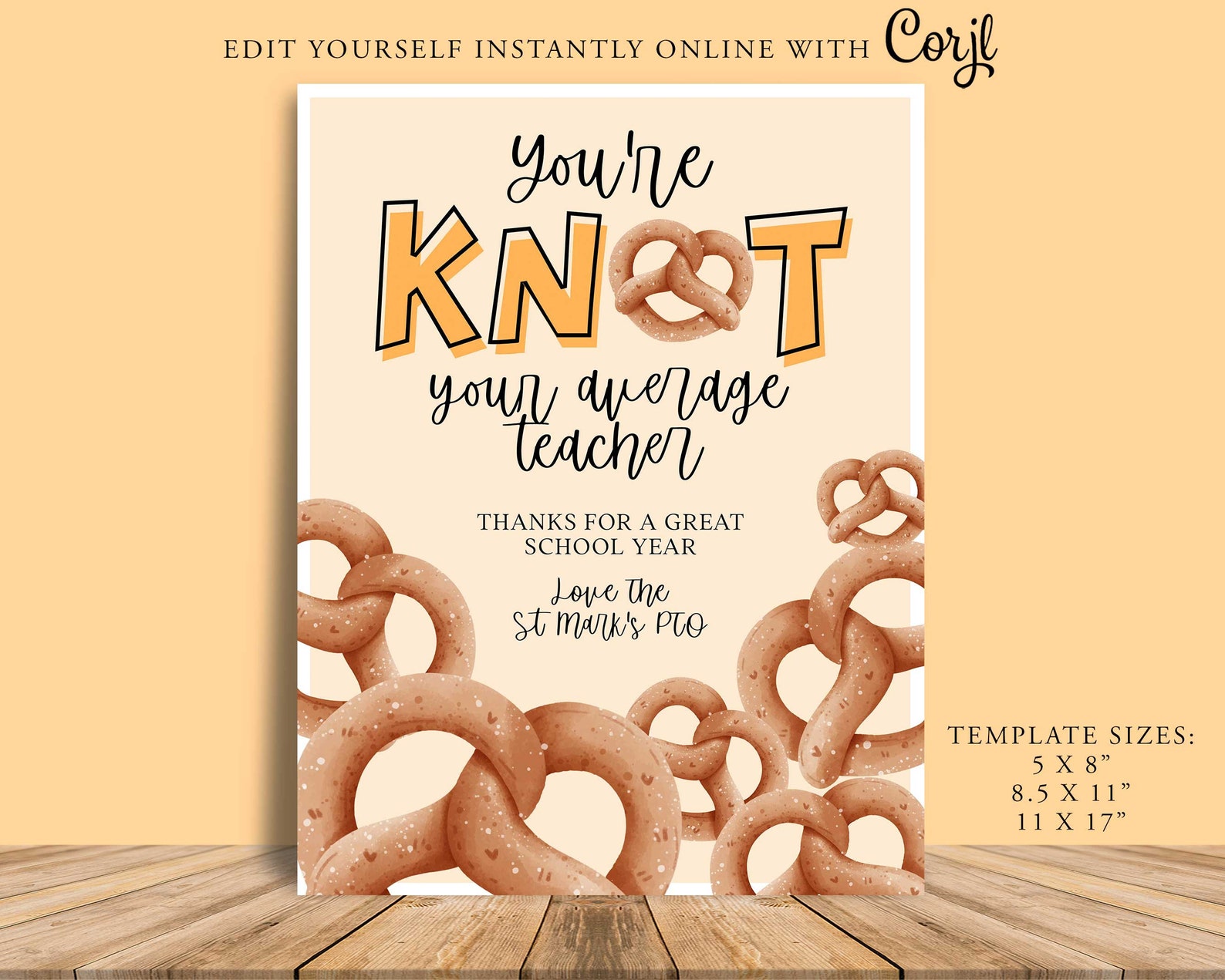 PRETZEL Appreciation Sign, Teacher Staff Nurse Volunteer Appreciation ...