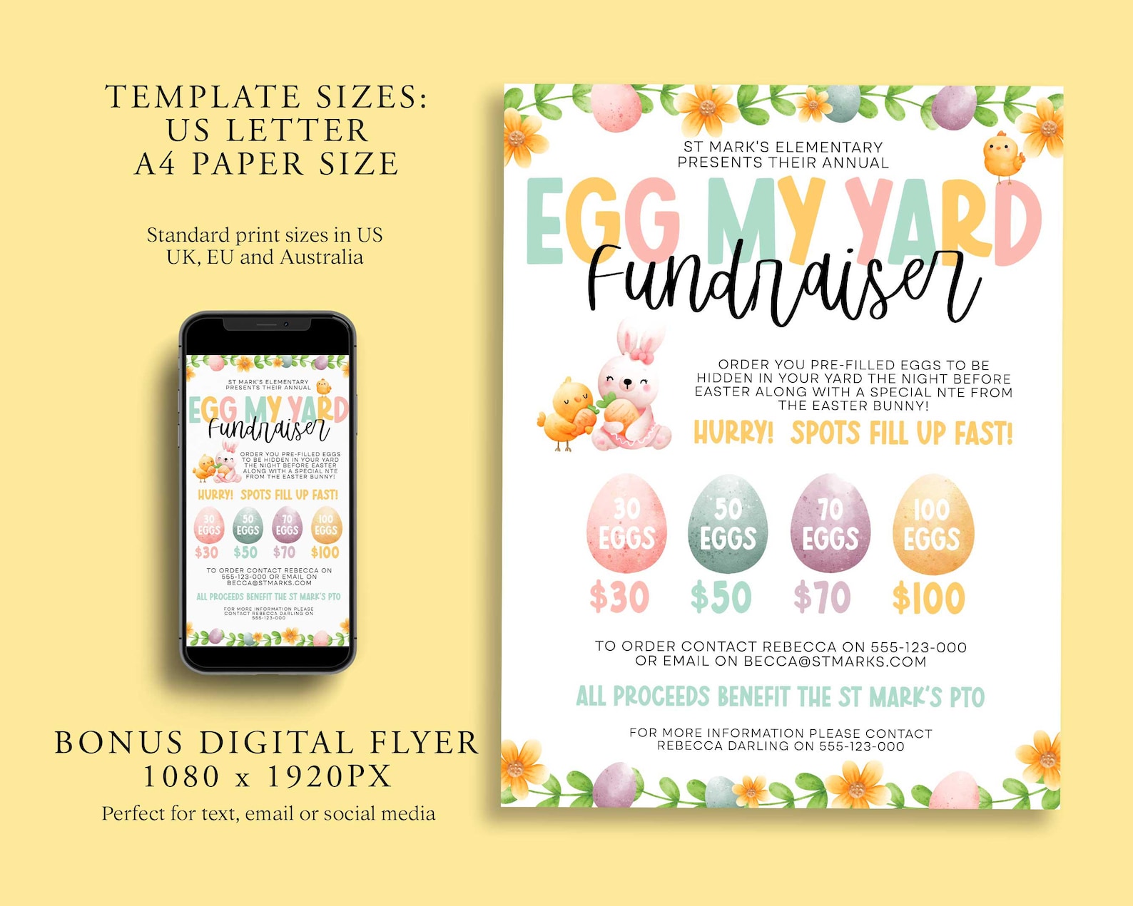 EGG MY YARD Fundraiser Flyer, Pta Pto, School Teacher Appreciation ...