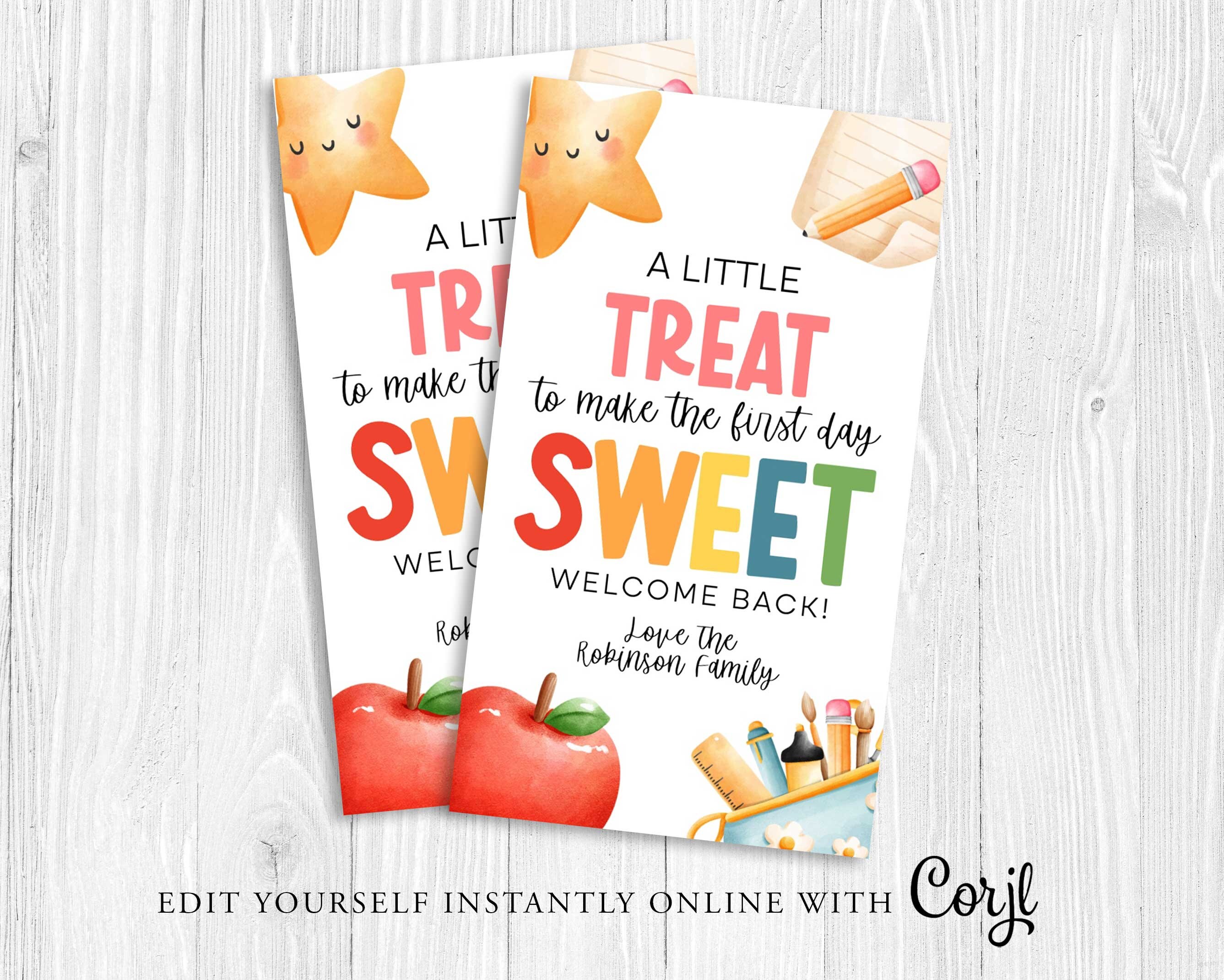 BACK to SCHOOL Treat Appreciation Gift Tag, Teacher, Friends Thankyou ...