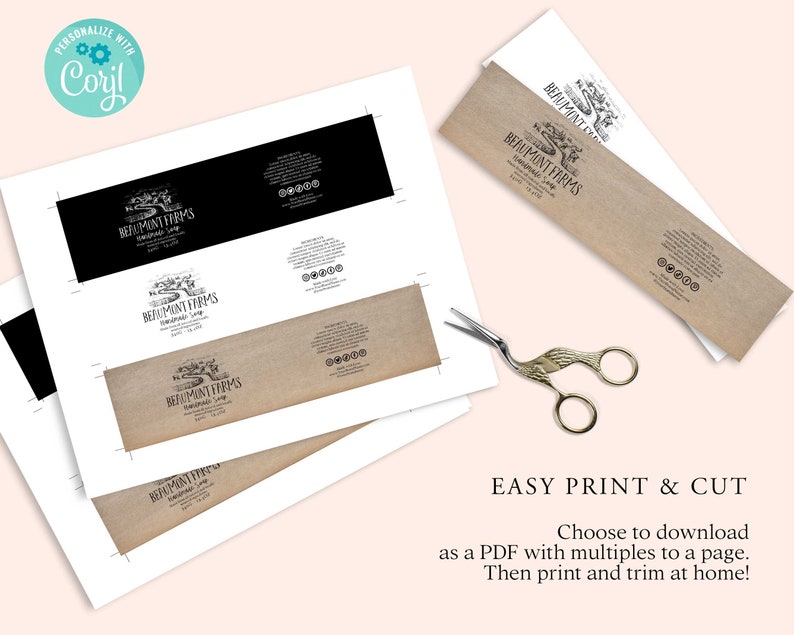 Vintage FARM HOUSE Editable Soap Label, Custom Product, Diy Soap Label ...