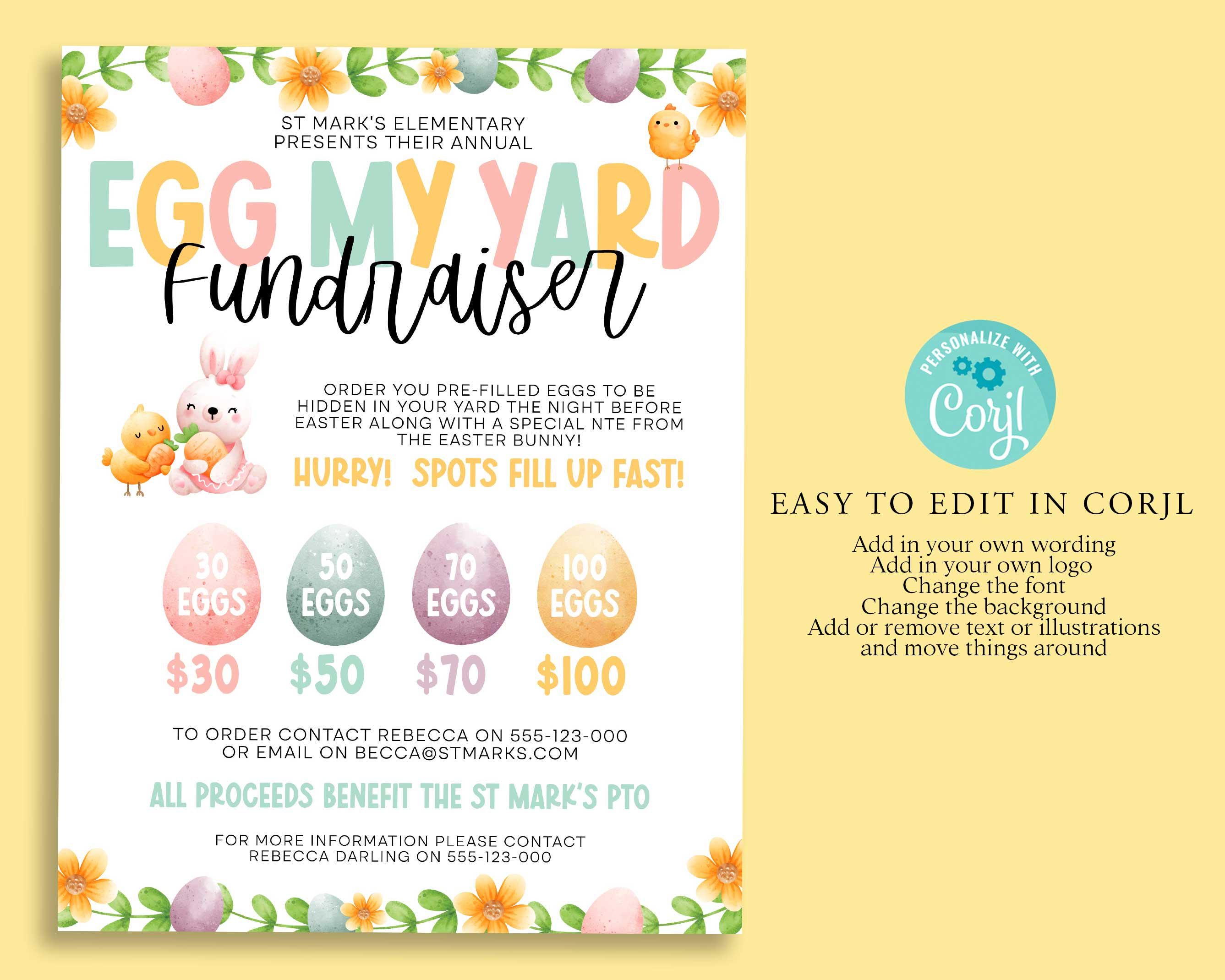 EGG MY YARD Fundraiser Flyer, Pta Pto, School Teacher Appreciation ...