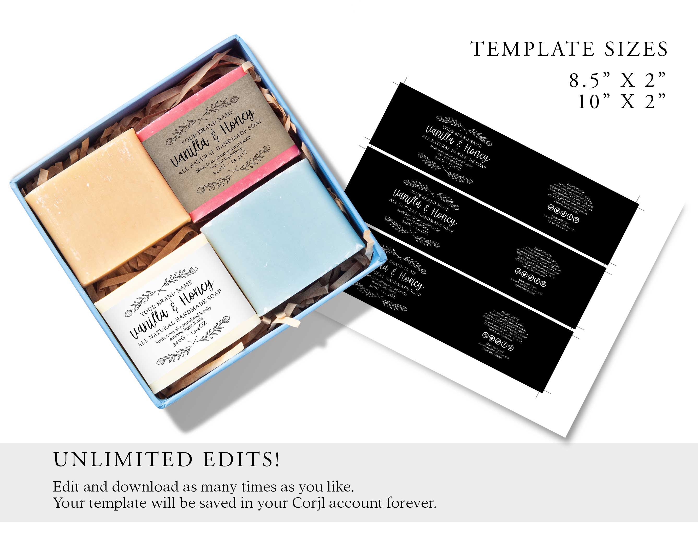 Vintage Editable Soap Label Custom Product DIY Soap Label - Etsy