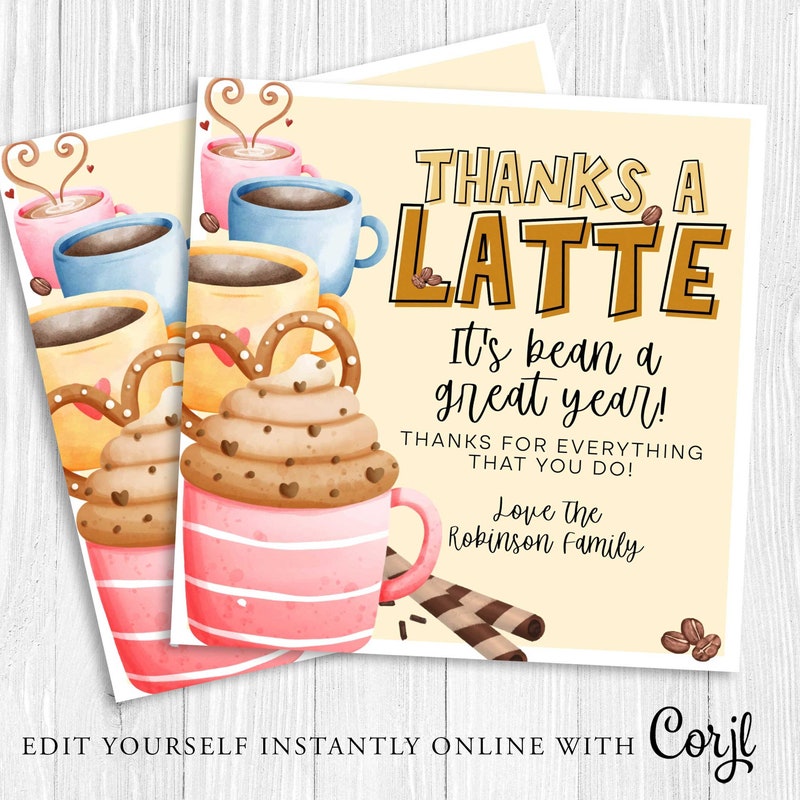 Thanks a Latte - Etsy