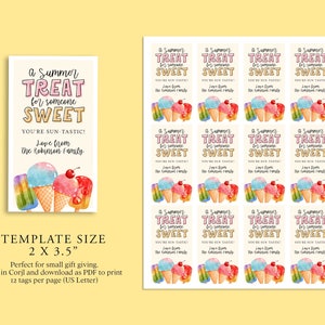 SUMMER Treat Appreciation Gift Tag, Teacher, Friends, Mothers Day ...
