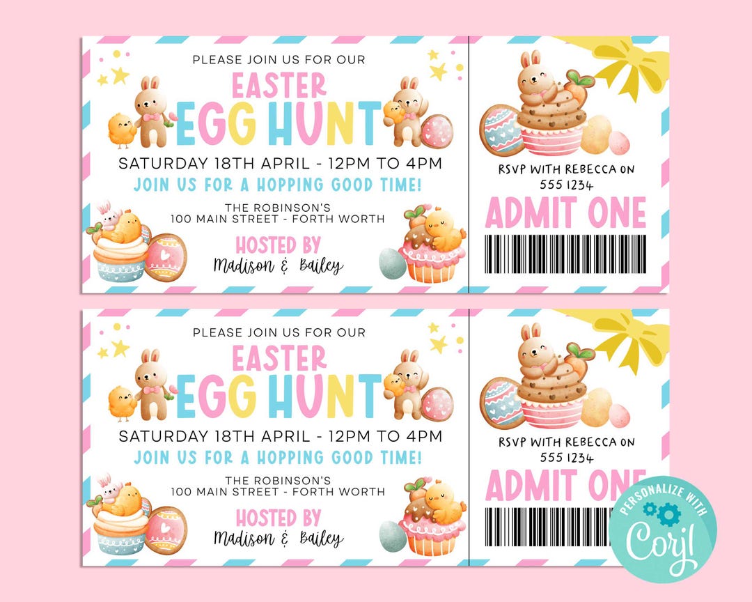 EASTER Egg Hunt Party Flyer Editable Template, Egg My Yard, Invite ...