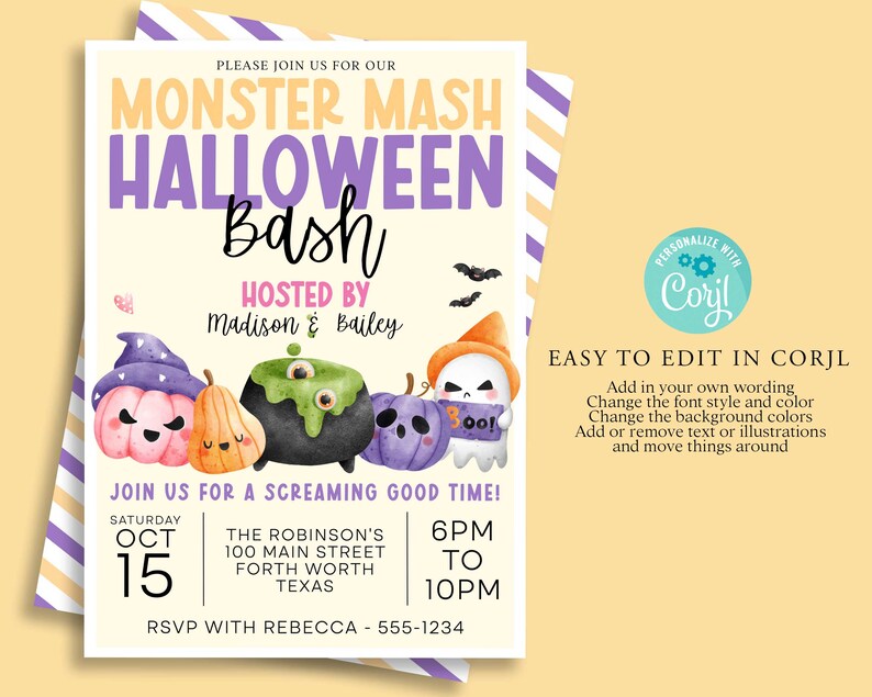 HALLOWEEN Party Flyer Editable Template, Spooky, Trick or Treat Party ...