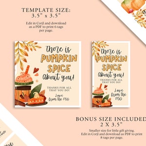 FALL Appreciation Gift Tag, Teacher, Friends, Thanksgiving Pumpkin ...