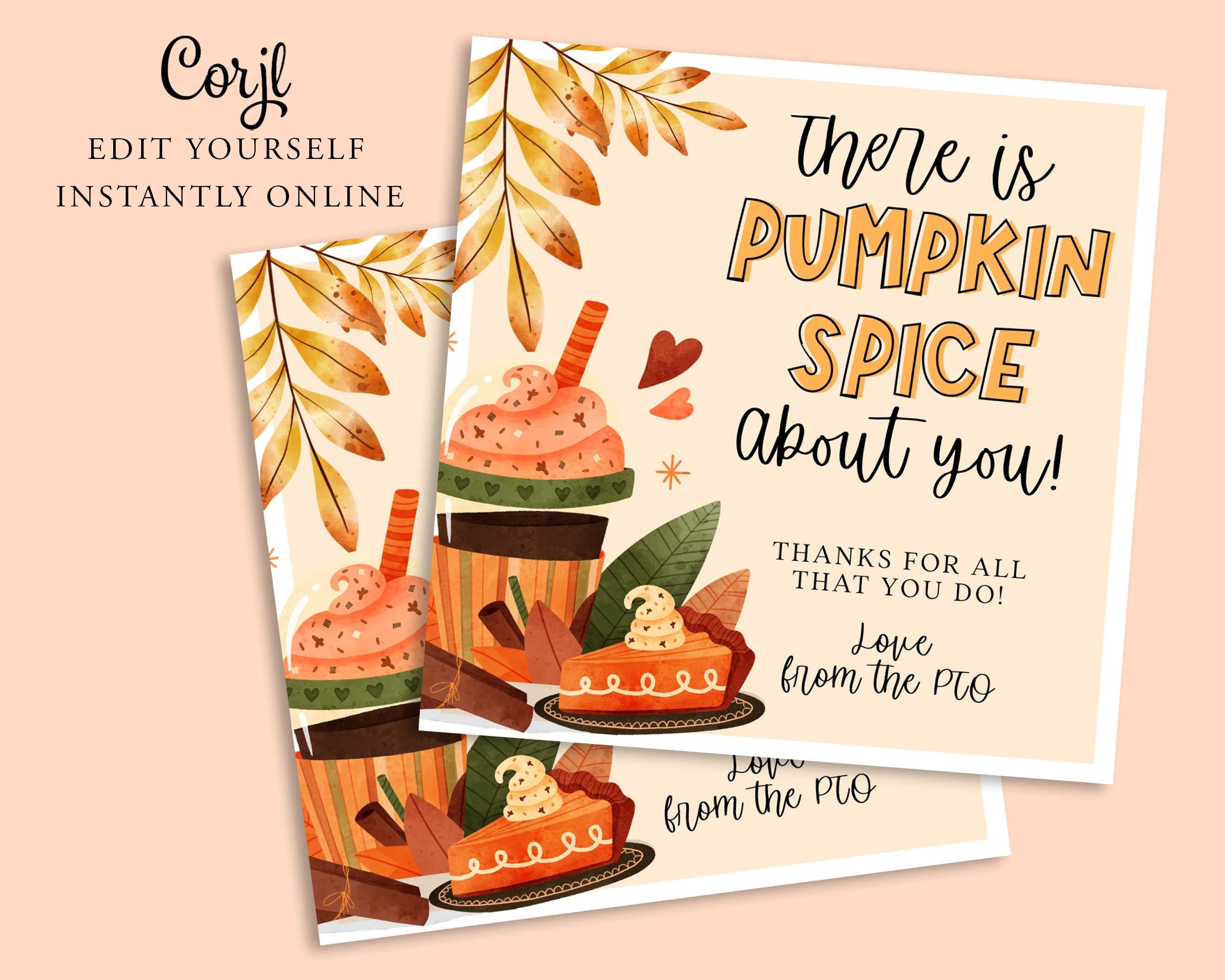 FALL Appreciation Gift Tag, Teacher, Friends, Thanksgiving Pumpkin ...