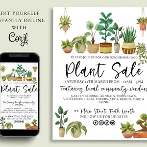 Editable PLANT SALE Flyer Template, Fundraiser Flyer, Diy Flyer, Spring ...