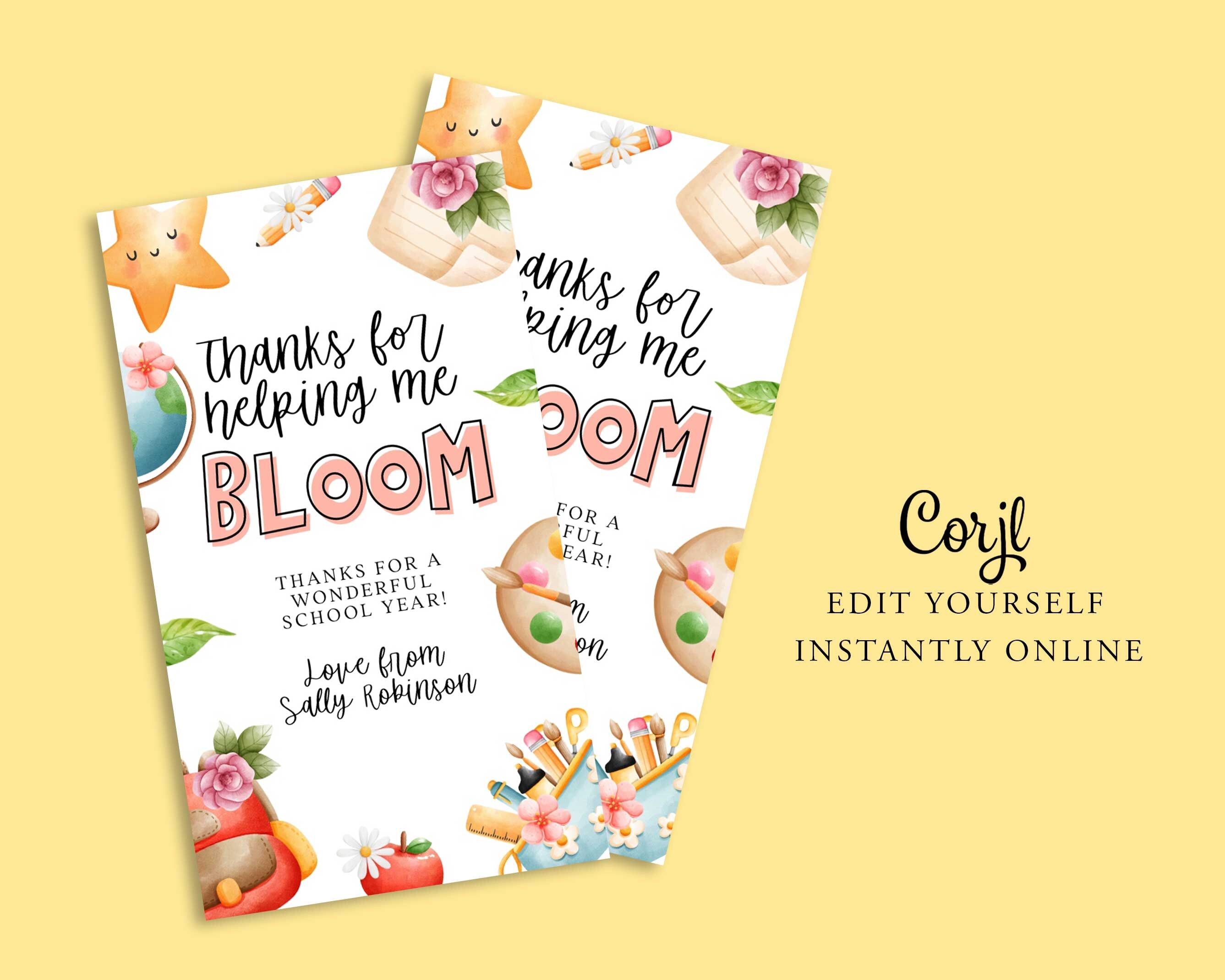 TEACHER Appreciation Gift Tag, Teacher, Friends, Floral, Flowers ...