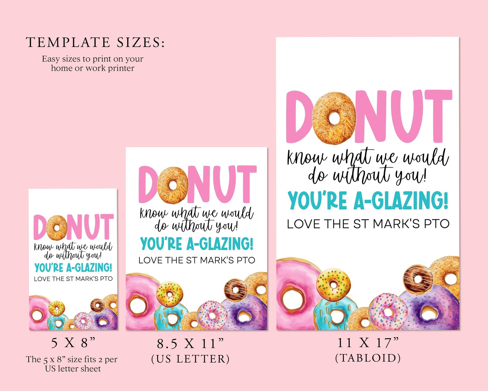 DONUT Appreciation Sign, Teacher Staff Nurse Volunteer Appreciation ...