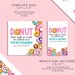 DONUT Appreciation Gift Tag, Teacher, Friends, Mothers Day, Valentine ...
