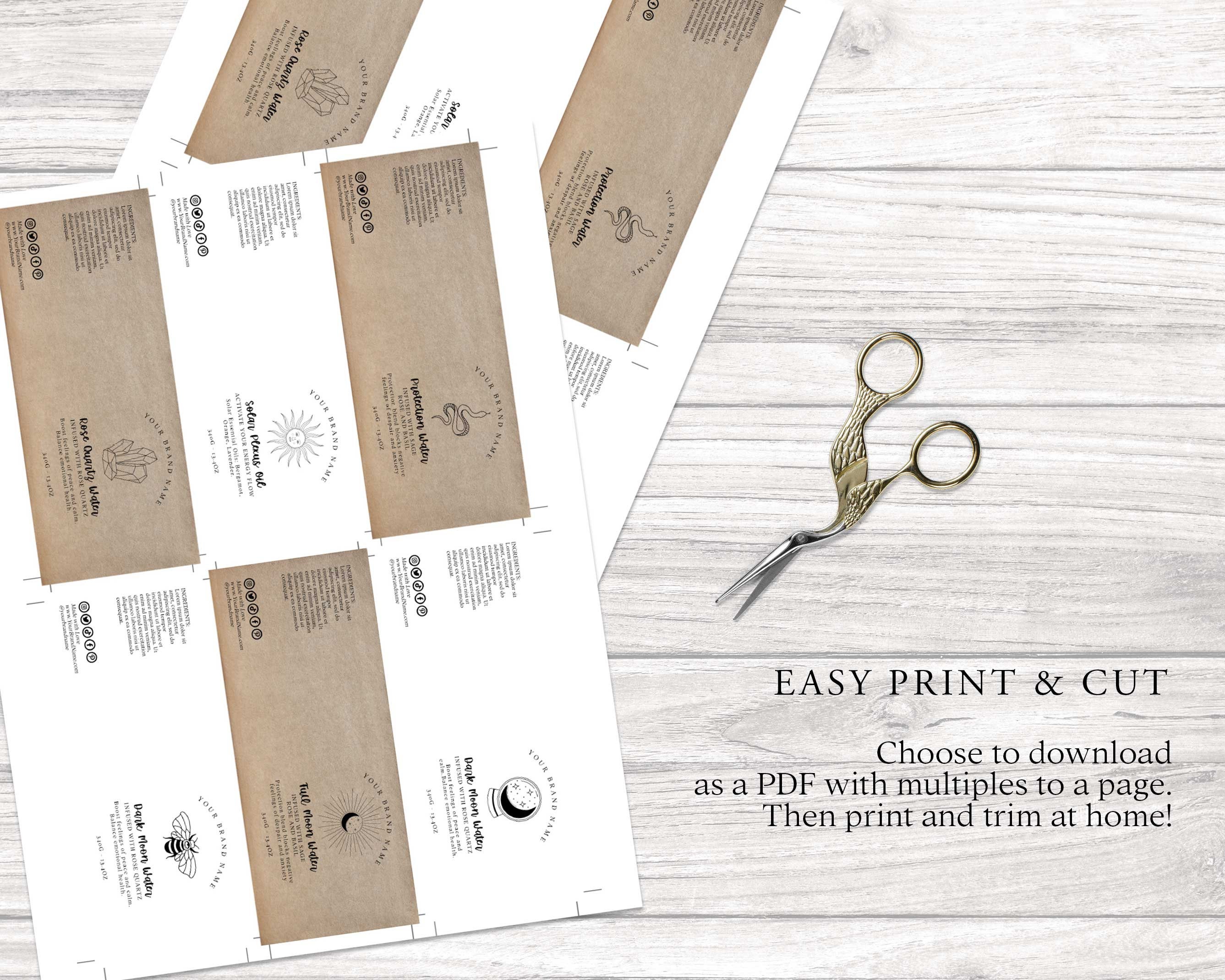 CELESTIAL Dropper Bottle Label, Custom Product Label Diy Essential Oil ...
