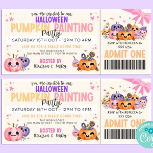 HALLOWEEN Pumpkin Painting Party Flyer Editable Template, Spooky, Trick ...
