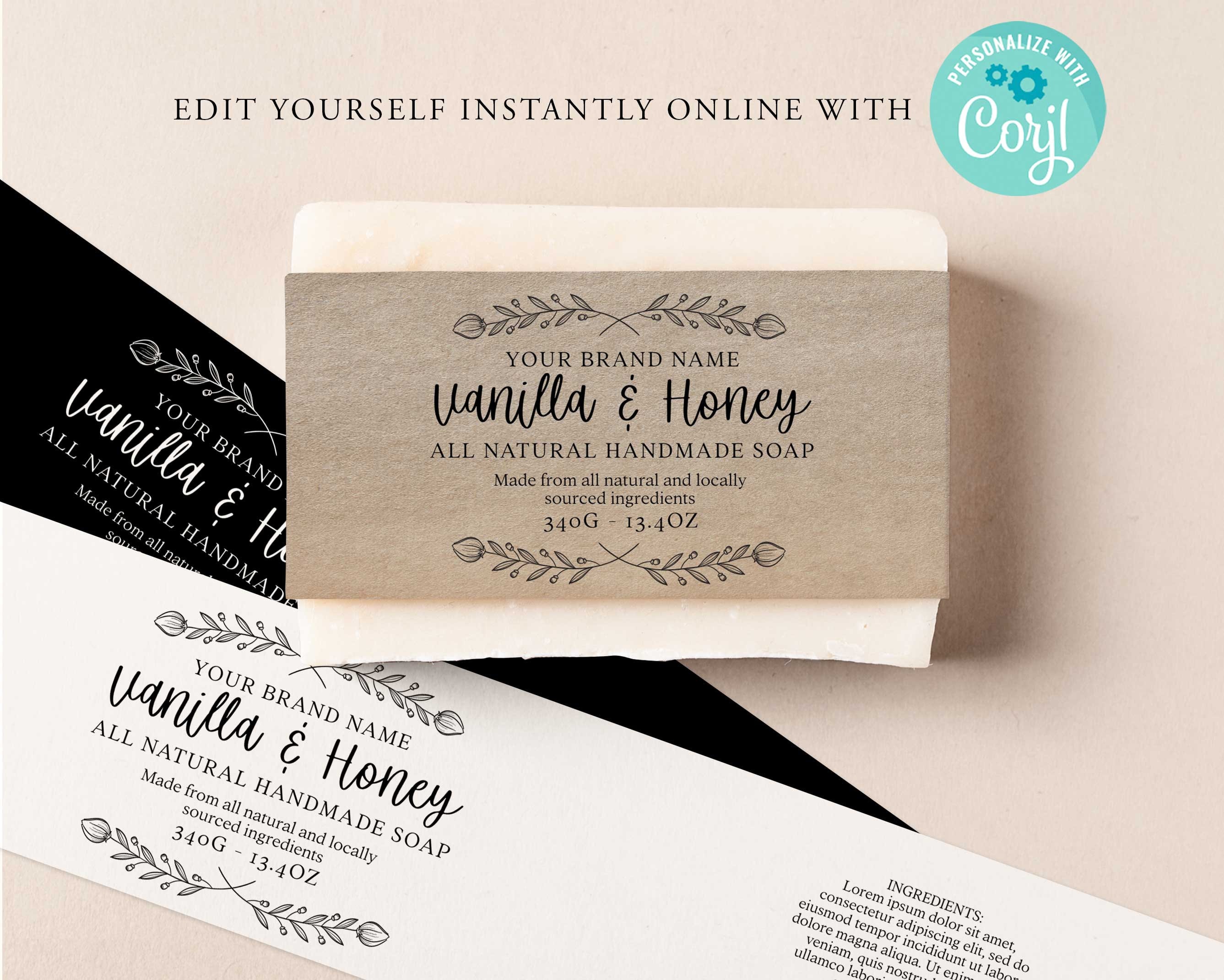 Vintage Editable Soap Label Custom Product DIY Soap Label - Etsy