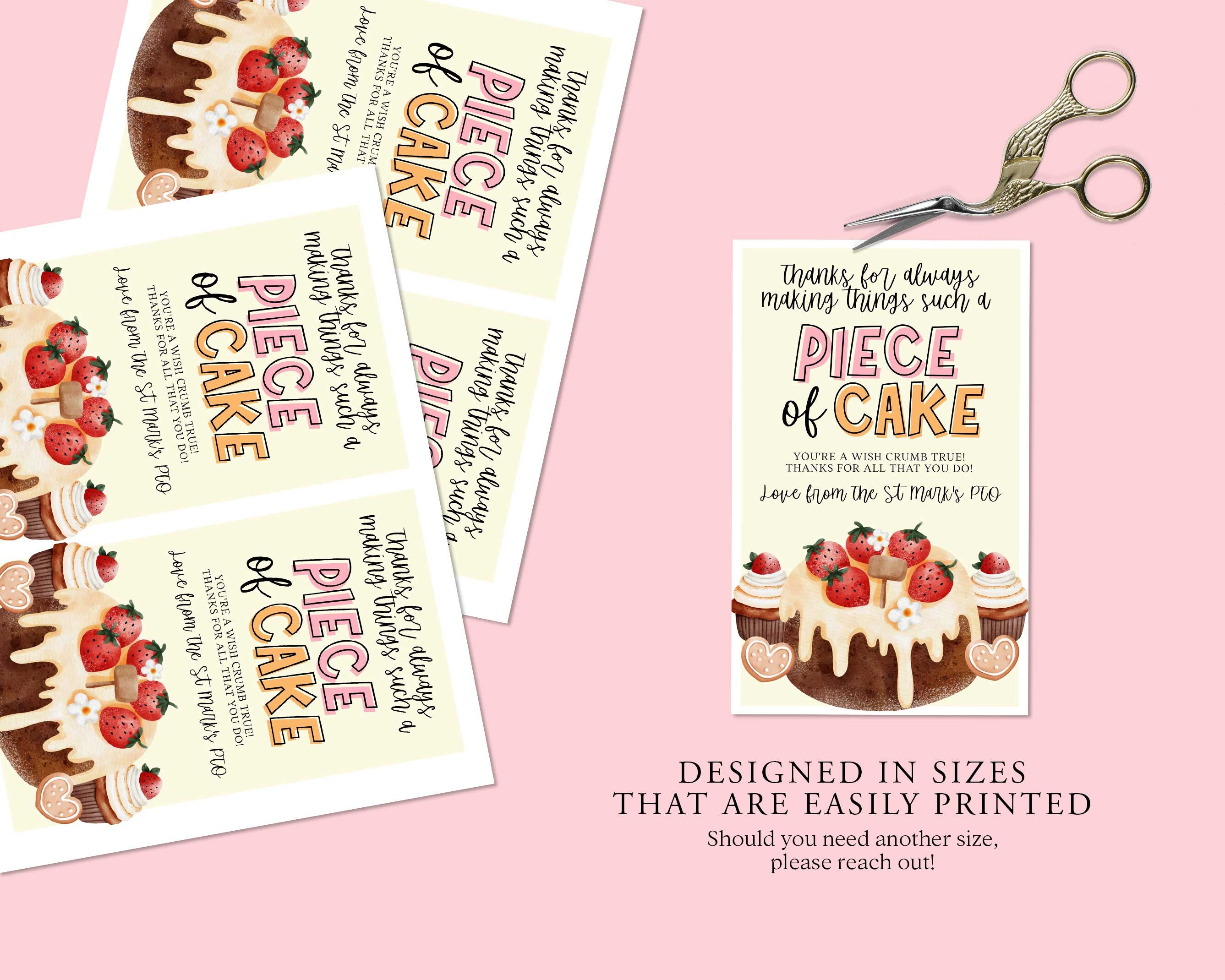CAKE Appreciation Sign, Teacher Staff Nurse Volunteer Appreciation ...