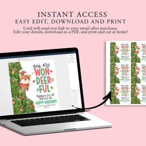 CHRISTMAS Appreciation Gift Tag, Teacher, Friends, Thankyou Card, Pto ...