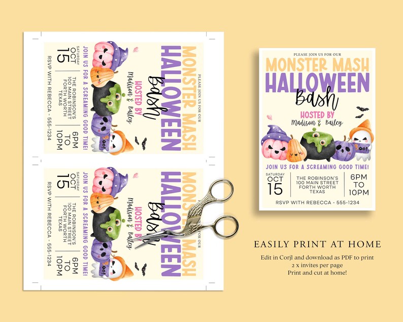 HALLOWEEN Party Flyer Editable Template, Spooky, Trick or Treat Party ...