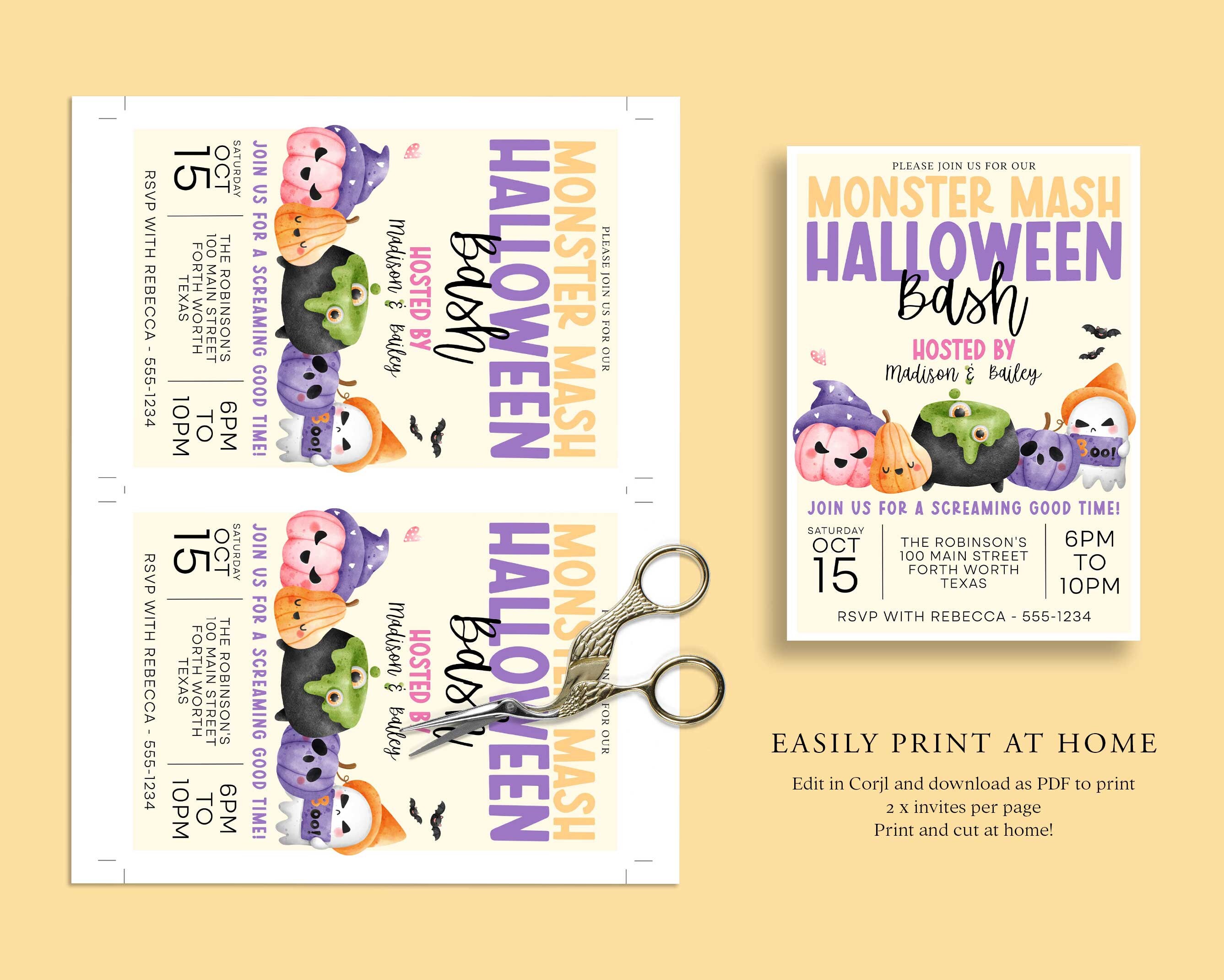 HALLOWEEN Party Flyer Editable Template, Spooky, Trick or Treat Party ...