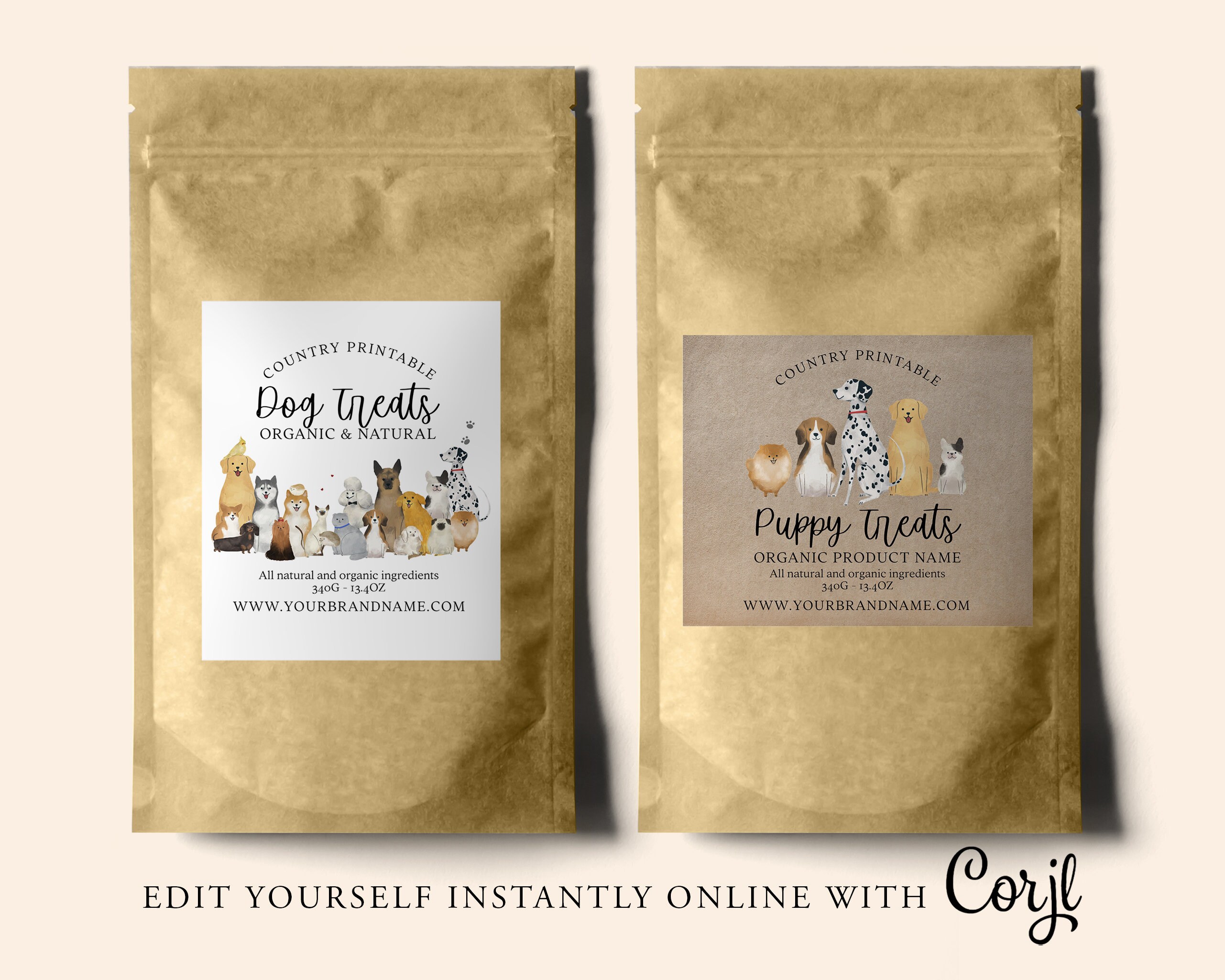 PET FOOD Editable Product Sticker, Treats, Chews, Product Label, Diy ...