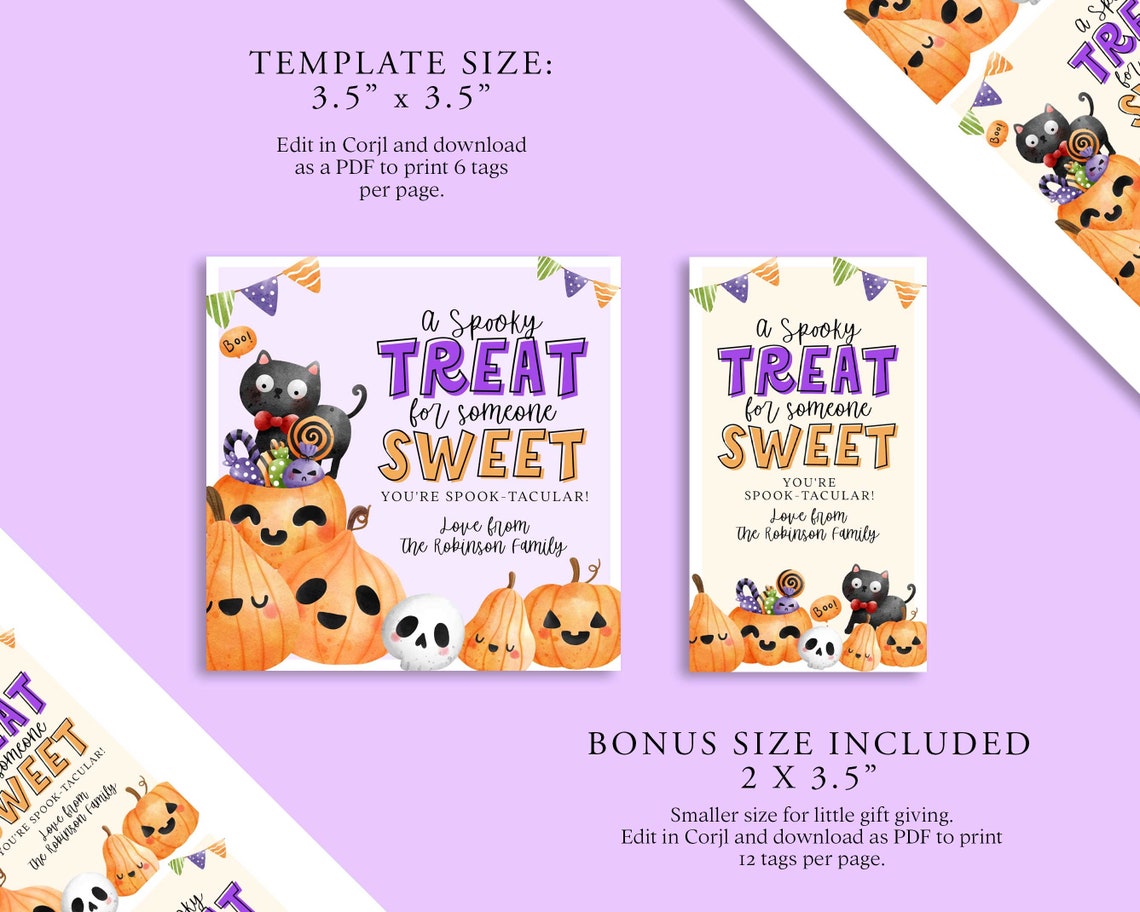 HALLOWEEN Appreciation Gift Tag, Teacher, Friends, Trick or Treat ...
