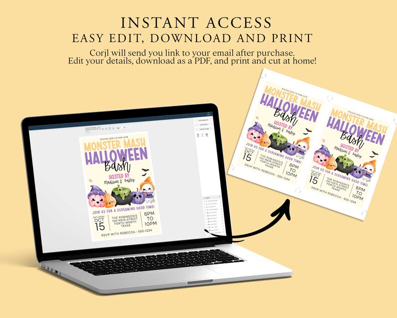 HALLOWEEN Party Flyer Editable Template, Spooky, Trick or Treat Party ...