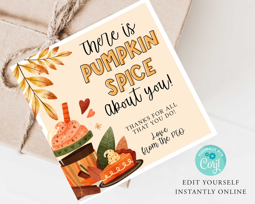 FALL Appreciation Gift Tag, Teacher, Friends, Thanksgiving Pumpkin ...
