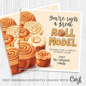 CINNAMON Roll Appreciation Gift Tag, Teacher, Friends, Mothers Day ...