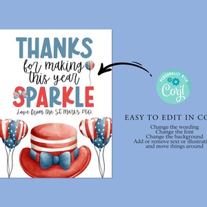 4TH JULY Appreciation Sign, Teacher Staff Nurse Volunteer Appreciation ...