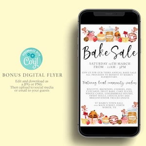 Editable BAKE SALE Flyer Template, DIY Market Sale, Community Fair ...