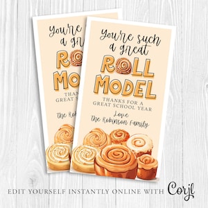CINNAMON Roll Appreciation Gift Tag, Teacher, Friends, Mothers Day ...