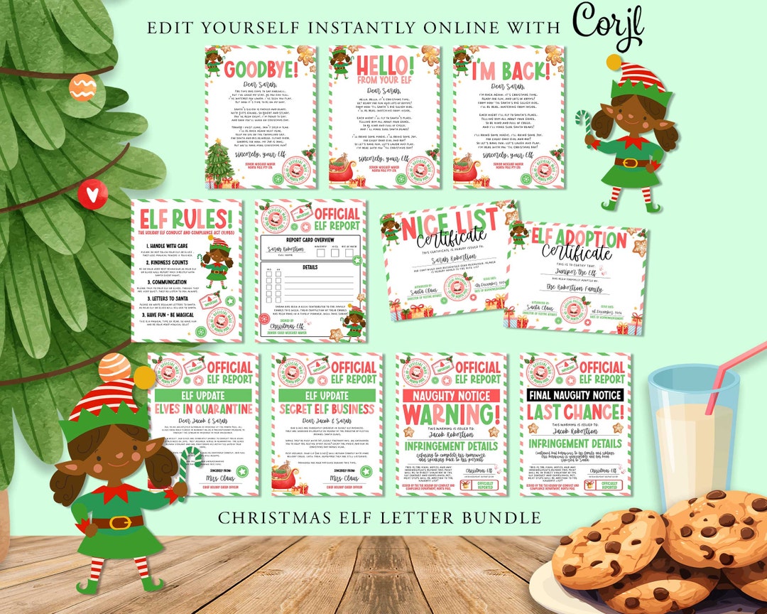 15 X CHRISTMAS ELF Letter Bundle, Christmas Elf Activities, Nice List ...